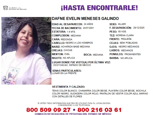 Boletines de personas desaparecidas | Comisión de Búsqueda de Personas del Estado de México